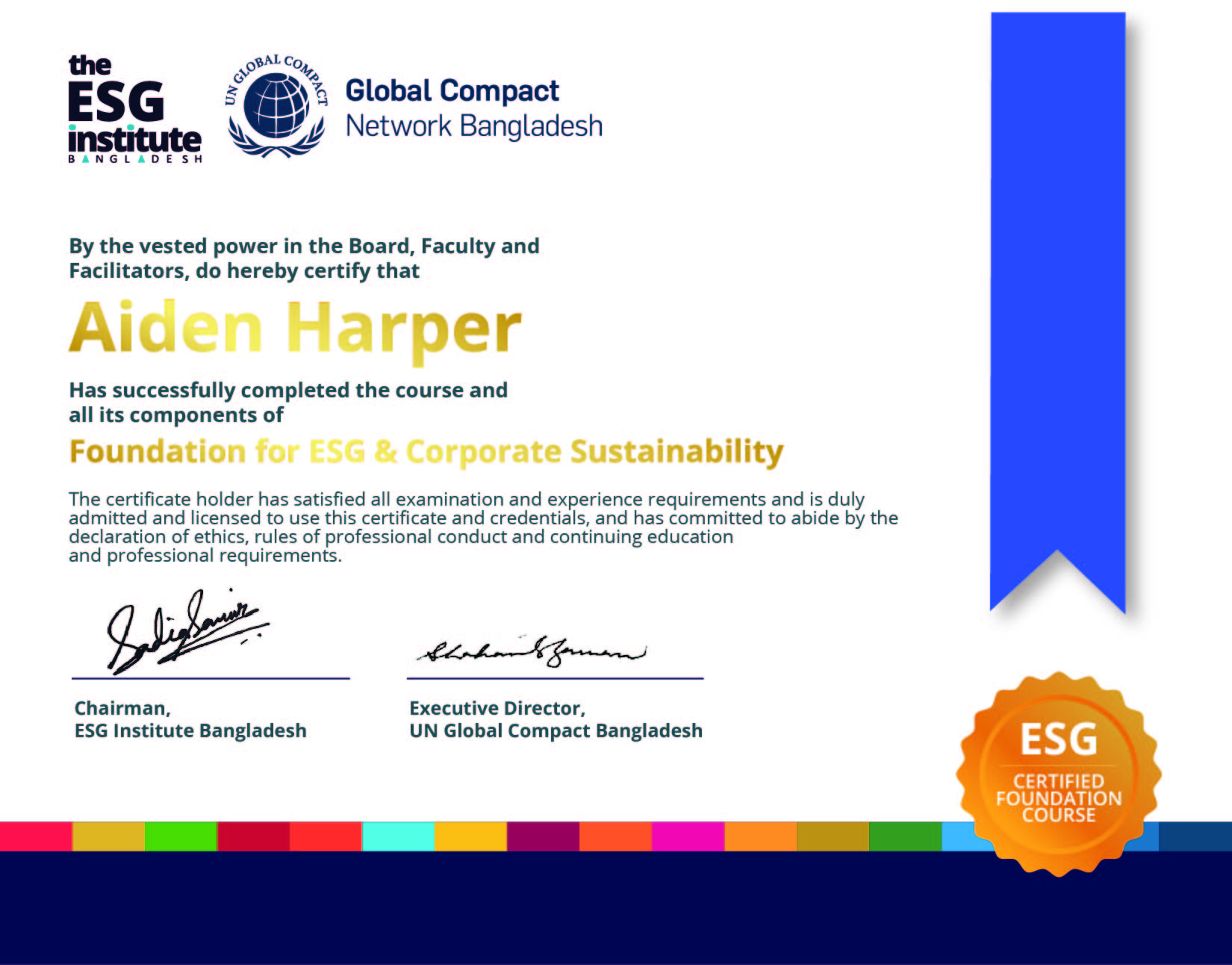 Foundation of ESG & Corporate Sustainability - ESG Institute Bangladesh